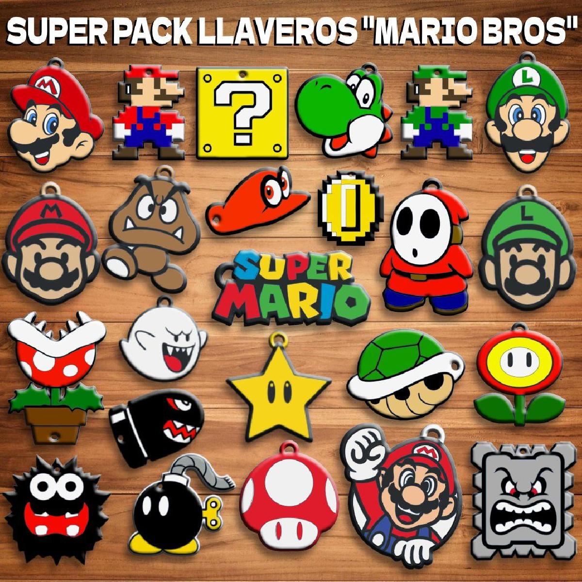 Imprimir STL SUPER PACK CHAVES DE MARIO BROS / CHAVEIRO Modelo 3D - 7071605