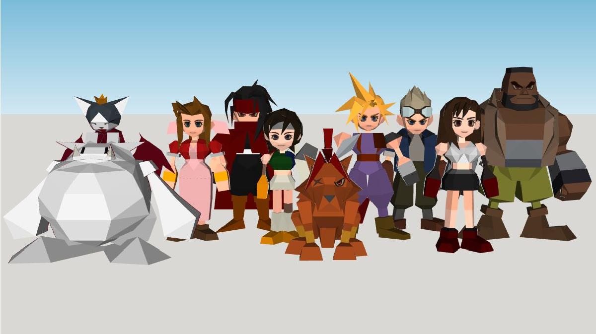 Imprimir STL Final Fantasy VII Todos os personagens Low poly Modelo 3D - 2914092