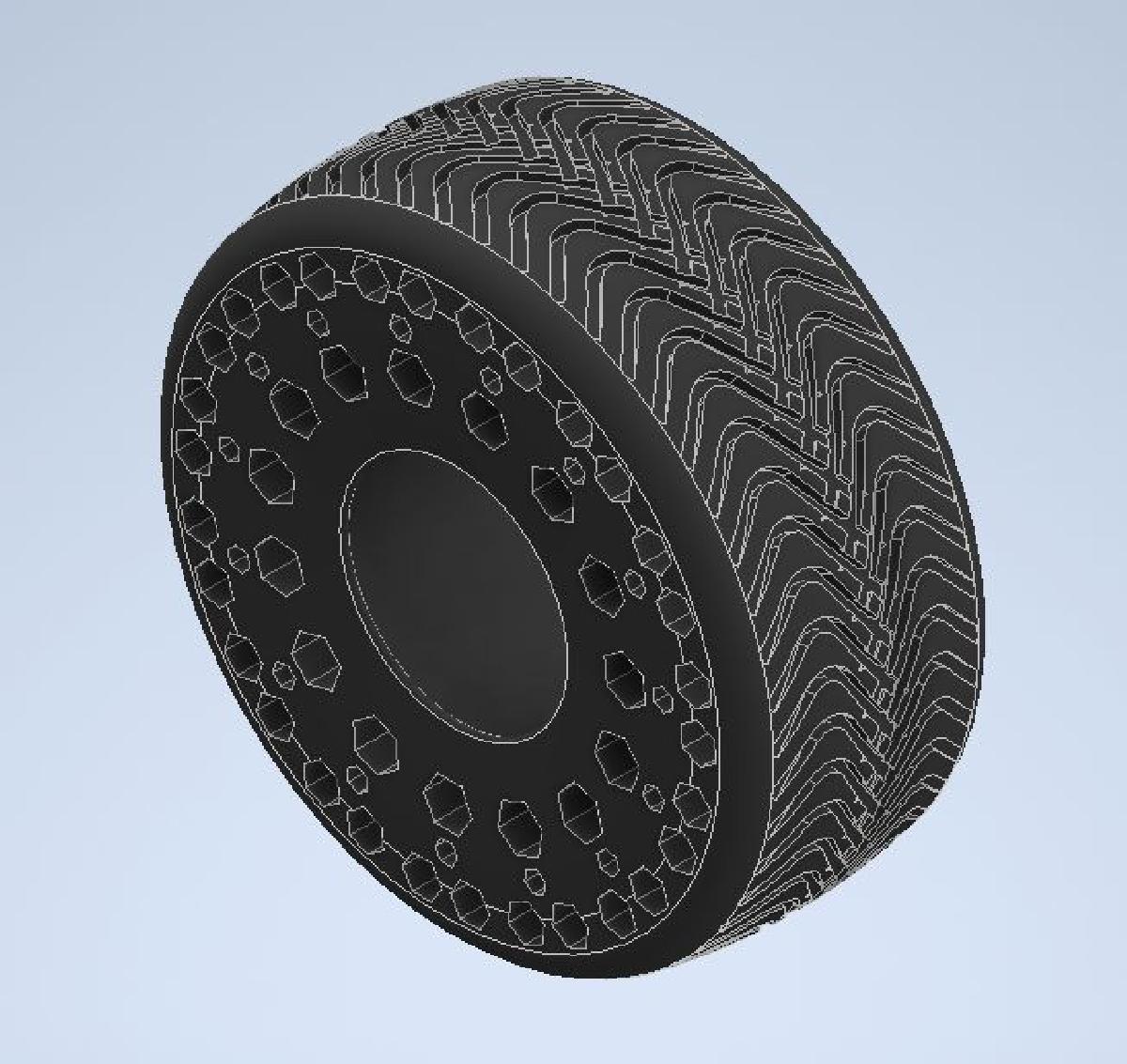 Imprimir STL Pneu sem ar (favo de mel) para carro R/C Hot Wheels Tesla ...