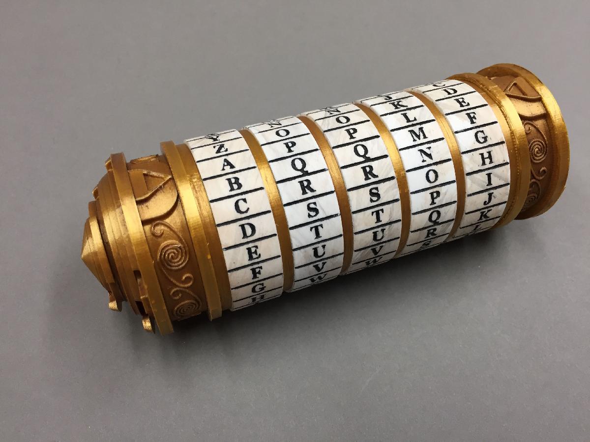 Imprimir STL Cryptex do Codigo Da Vinci baseado em Prop usado em cena Modelo 3D - 3679431