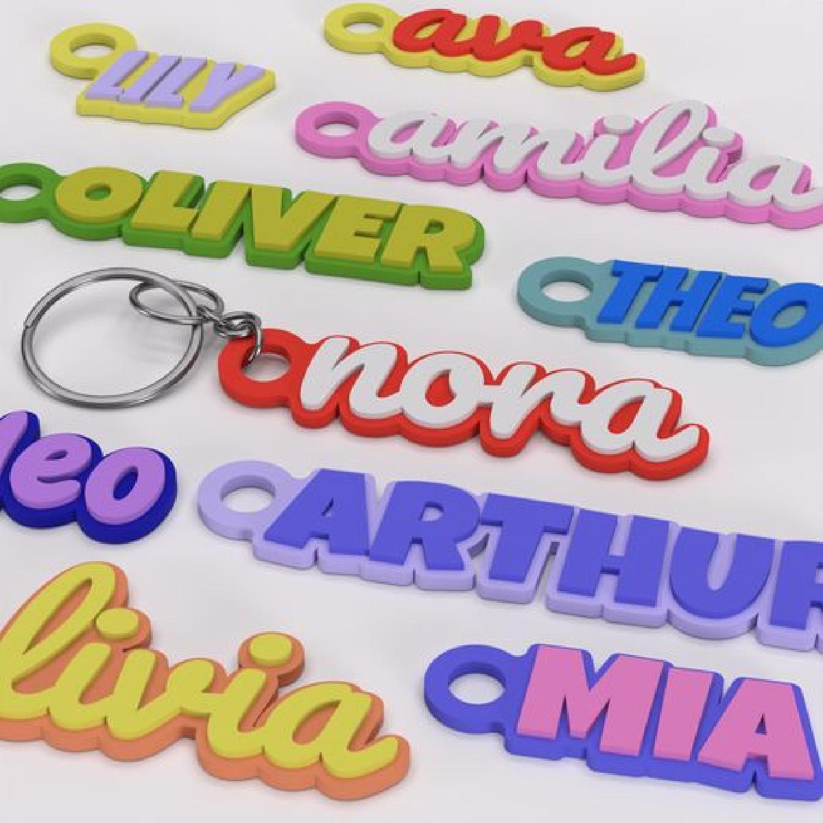 Imprimir STL Etiquetas de Nome para Chaveiros Modelo 3D - keychain-name ...